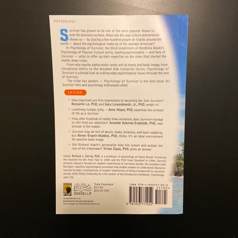 The Psychology of Survivor by Richard J. Gerrig, Paperback | Pangobooks