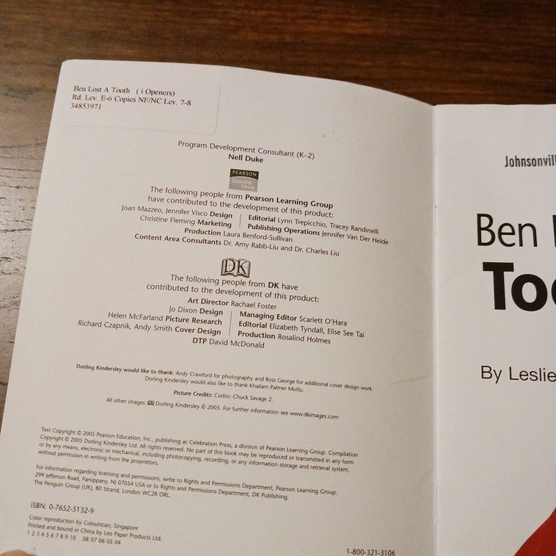 Ben Lost a Tooth by Leslie Kimmelman, Paperback | Pangobooks