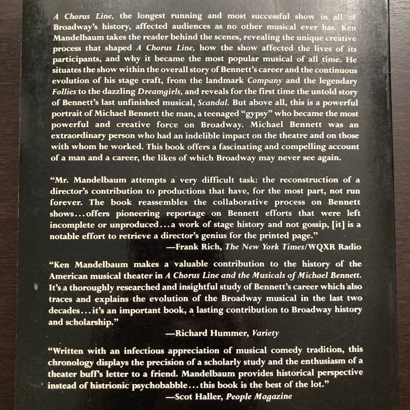 Chorus Line and the Musicals of Michael Bennett by Ken Mandelbaum