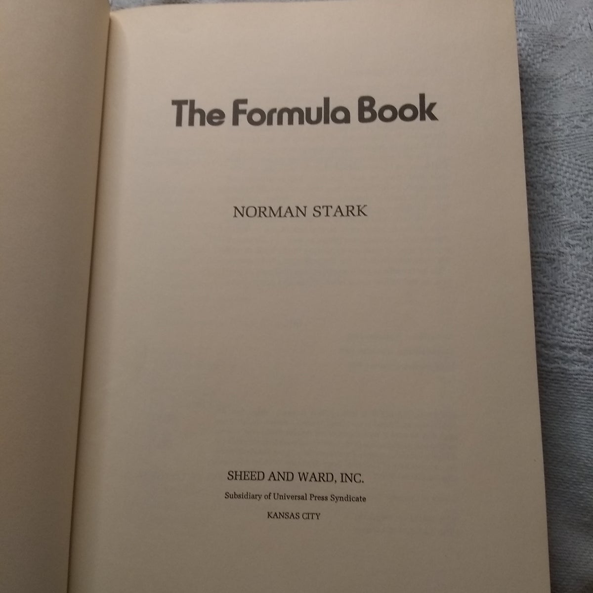 The Formula Book by Norman Stark, Hardcover | Pangobooks