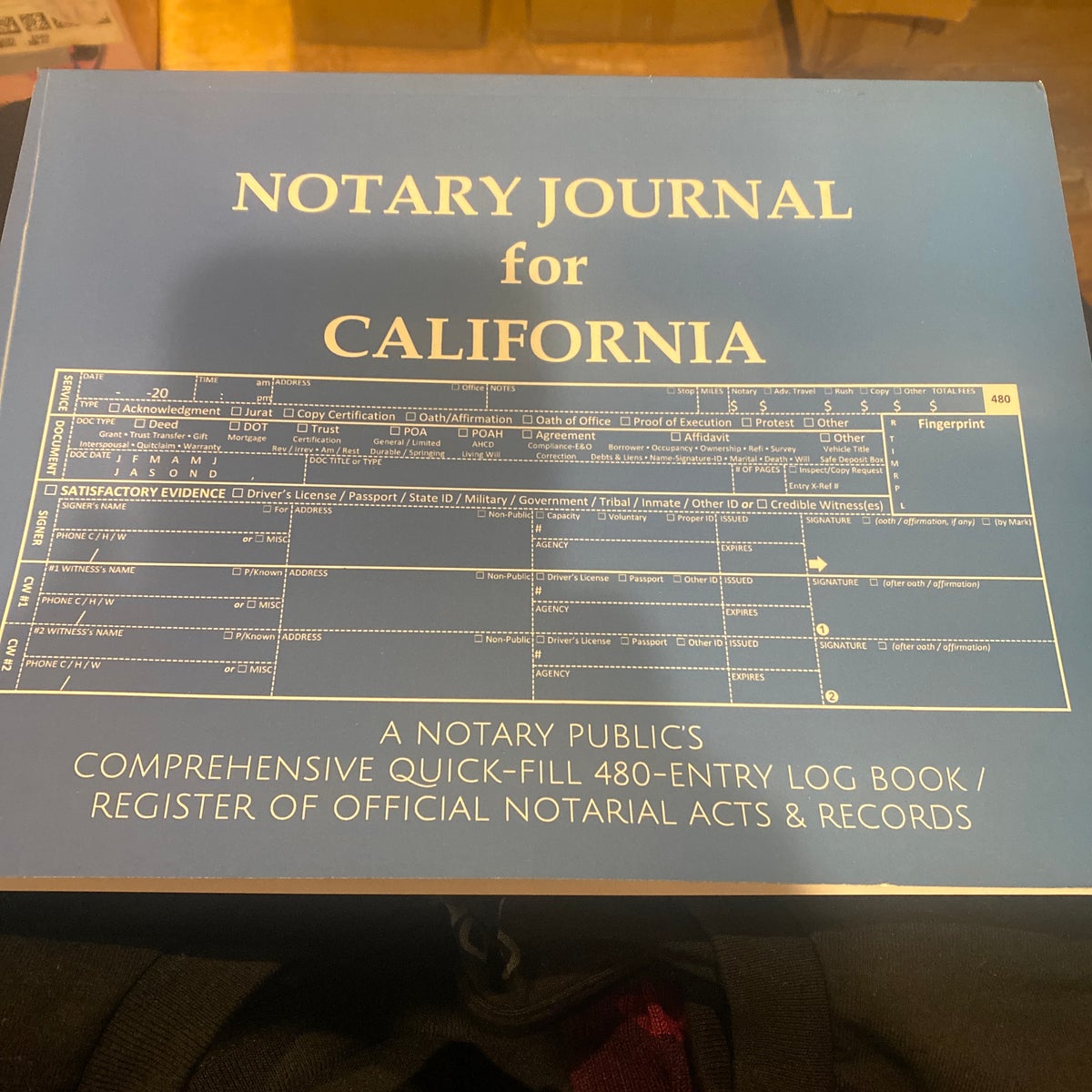 Notary Journal for California by Jenna Jack