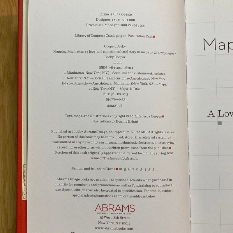 Mapping Manhattan by Becky Cooper, Adam Gopnik