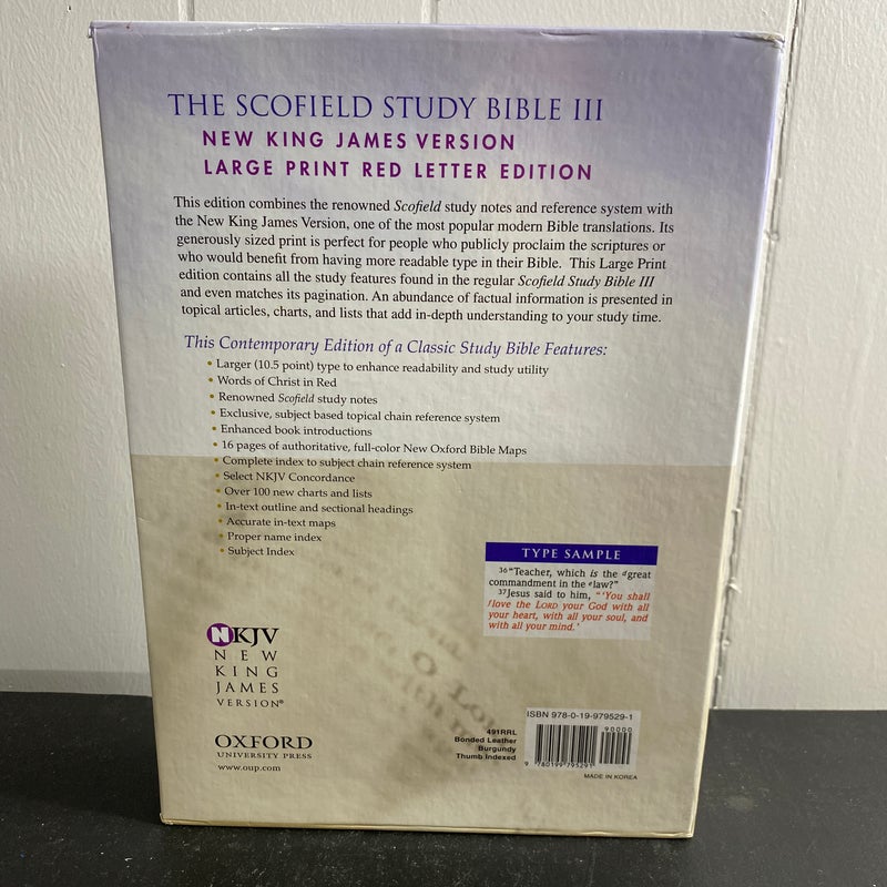 The Scofield Study Bible III, NKJV, Large Print Edition by Oxford
