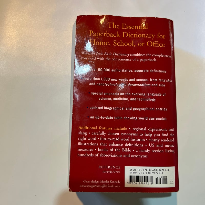 Webster's New Basic Dictionary, Office Edition by Editors of Webster's ...