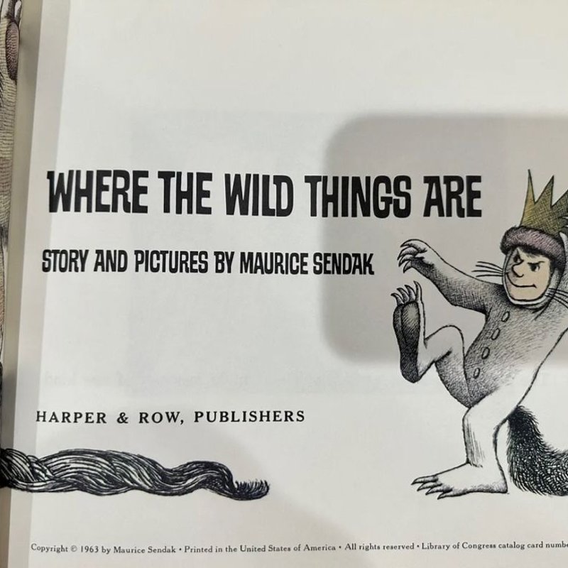 Early Edition Where The Wild Things Are Maurice Sendak 1963 Very Good ...
