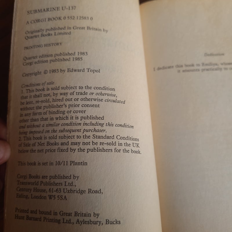 Submarine U-137 by Edward Topol, Paperback | Pangobooks