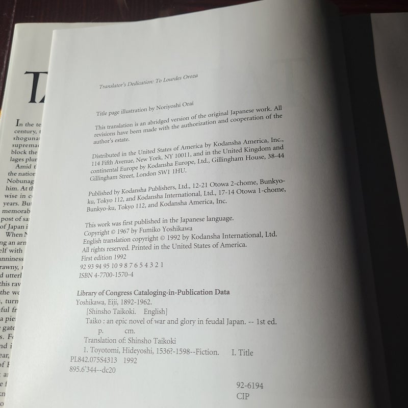 Taiko by Eiji Yoshikawa, Hardcover | Pangobooks