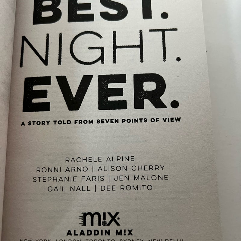Best. Night. Ever by Rachele Alpine, Ronni Arno, Alison Cherry ...