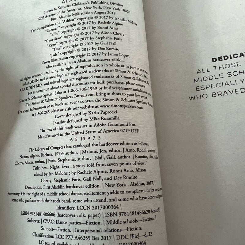 Best. Night. Ever by Rachele Alpine, Ronni Arno, Alison Cherry ...