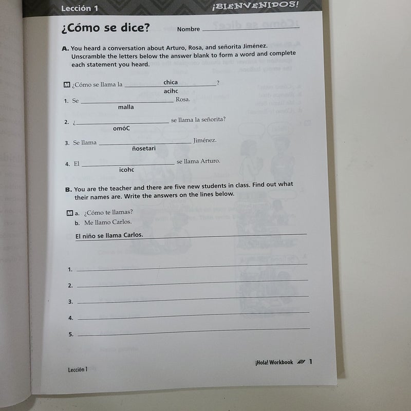 ¡Viva el Español!: ¡Hola!, Workbook by McGraw Hill | Pangobooks
