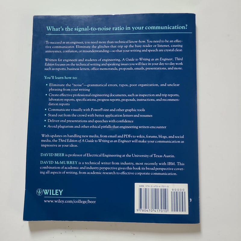 A Guide to Writing as an Engineer by David F. Beer, David McMurrey ...