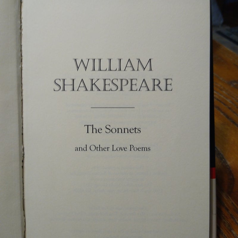 The Sonnets and Other Love Poems by William Shakespeare