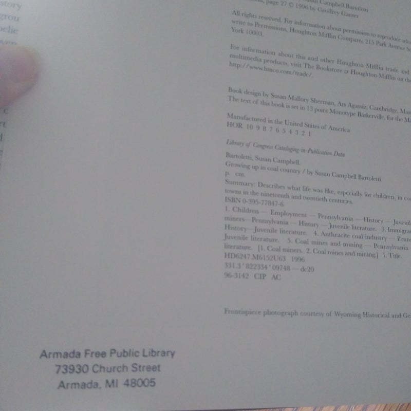 Growing up in Coal Country by Susan Campbell Bartoletti, Hardcover ...