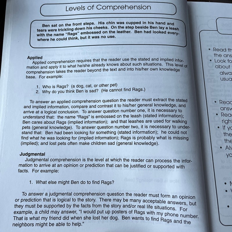 Reading Comprehension Test Taking Skills Grade 1 by Patricia Pedigo ...