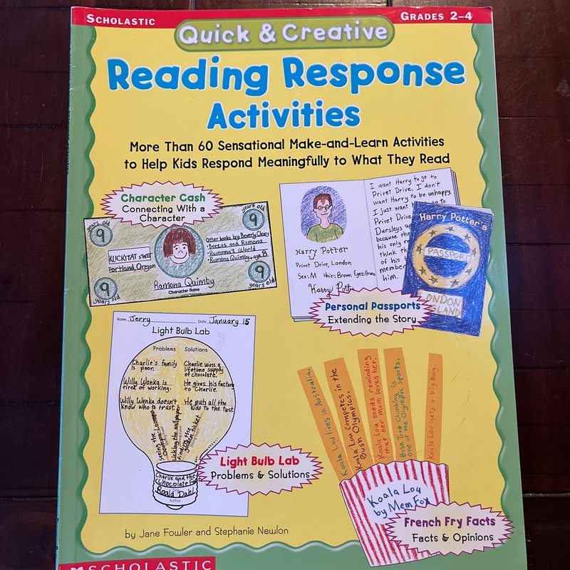 Quick and Creative Reading Response Activities by Jane Fowler ...