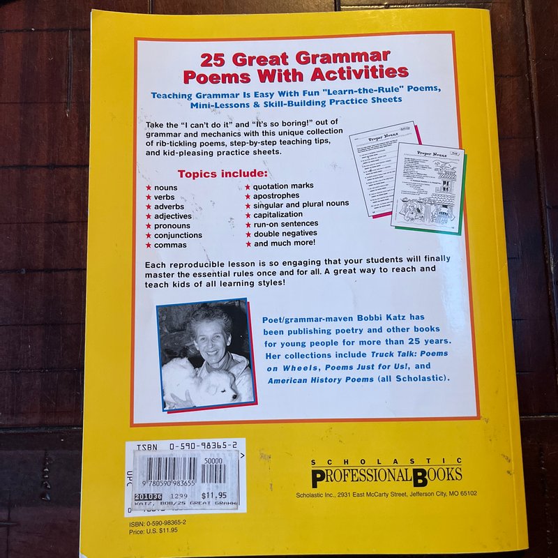 25 Great Grammar Poems with Activities by Bobbi Katz