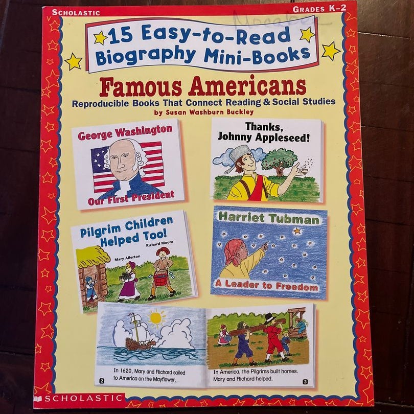 15 Easy to Read Biography Mini Books by Susan Buckley