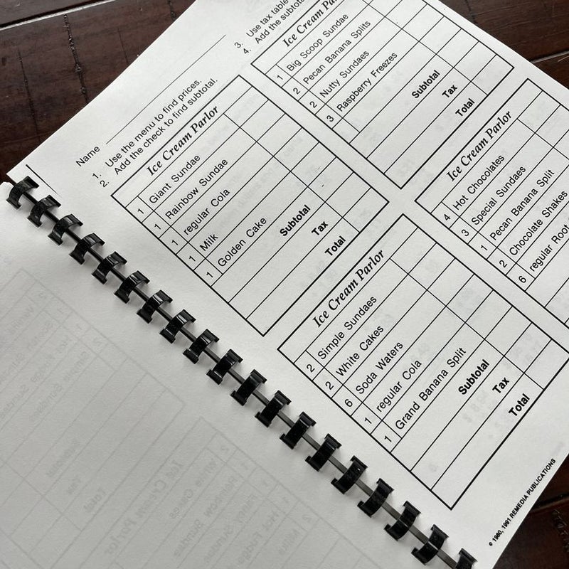 Menu Math for Beginners by Remedia Publications