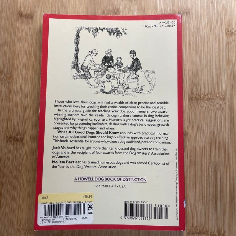 What All Good Dogs Should Know by Jack Volhard, Melissa Bartlett