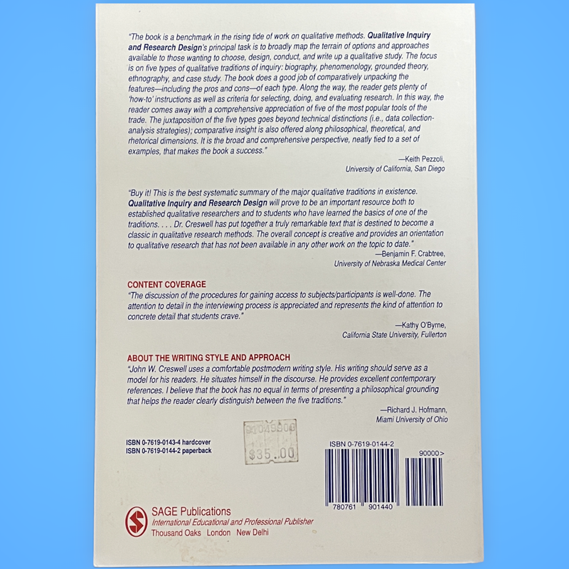 Qualitative Inquiry and Research Design by John W. Creswell