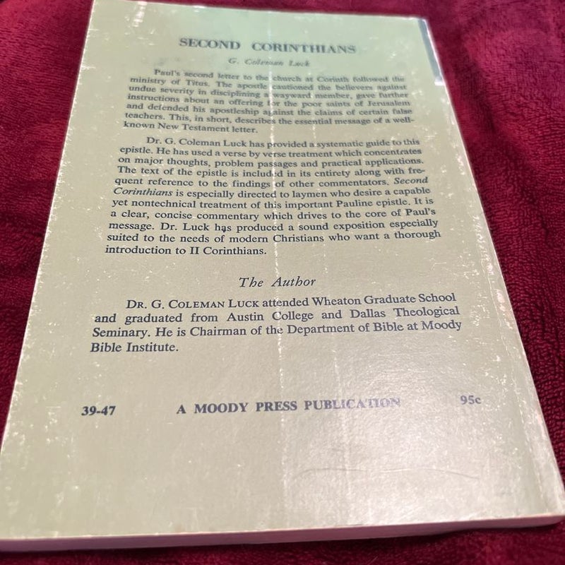 Second Corinthians by G. Coleman Luck, Paperback | Pangobooks
