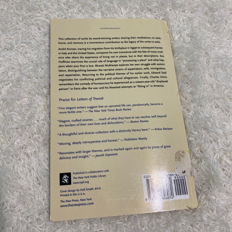 Letters of Transit by André Aciman, Paperback | Pango Books