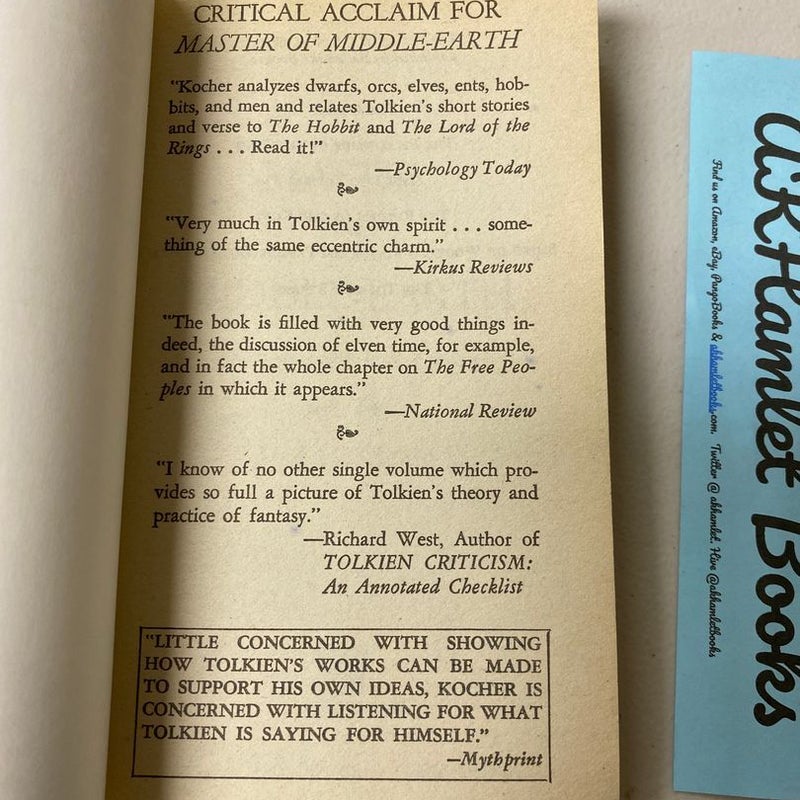Master of Middle-Earth by Paul H. Kocher