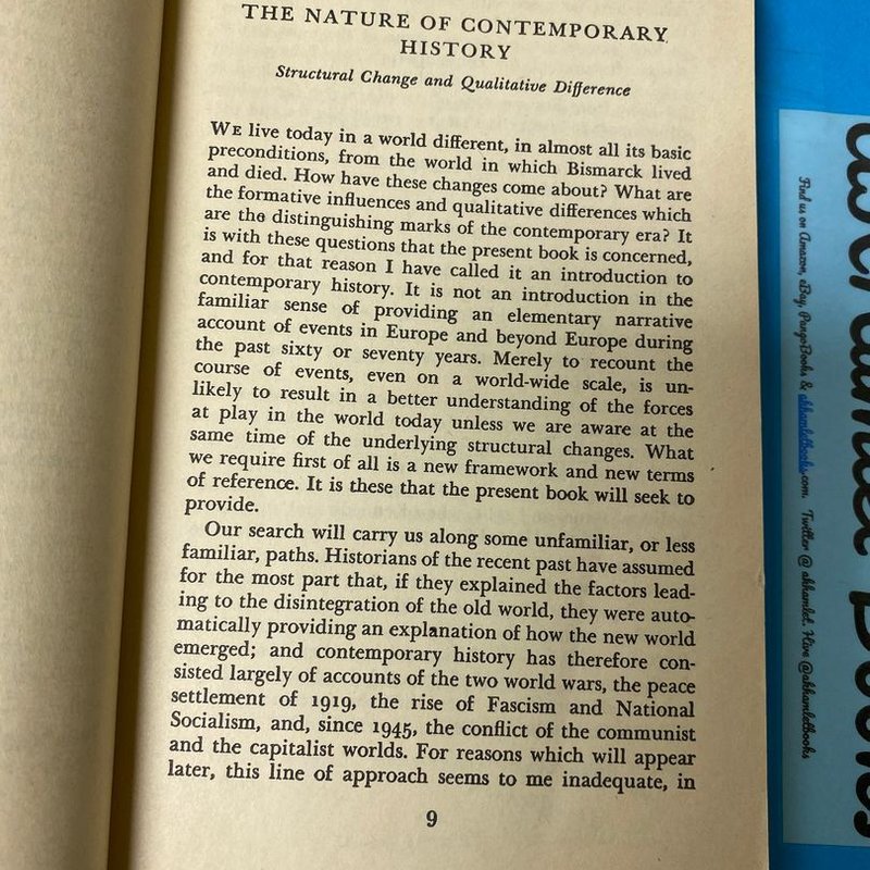 Introduction to Contemporary History by Geoffrey Barraclough, Paperback ...
