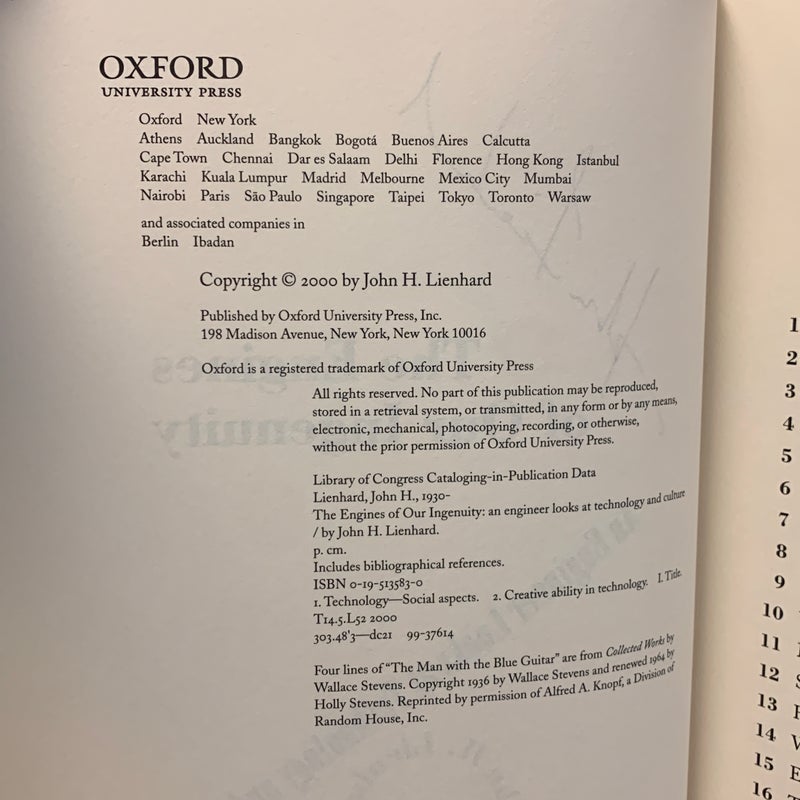 The Engines of Our Ingenuity by John H. Lienhard, Hardcover | Pangobooks