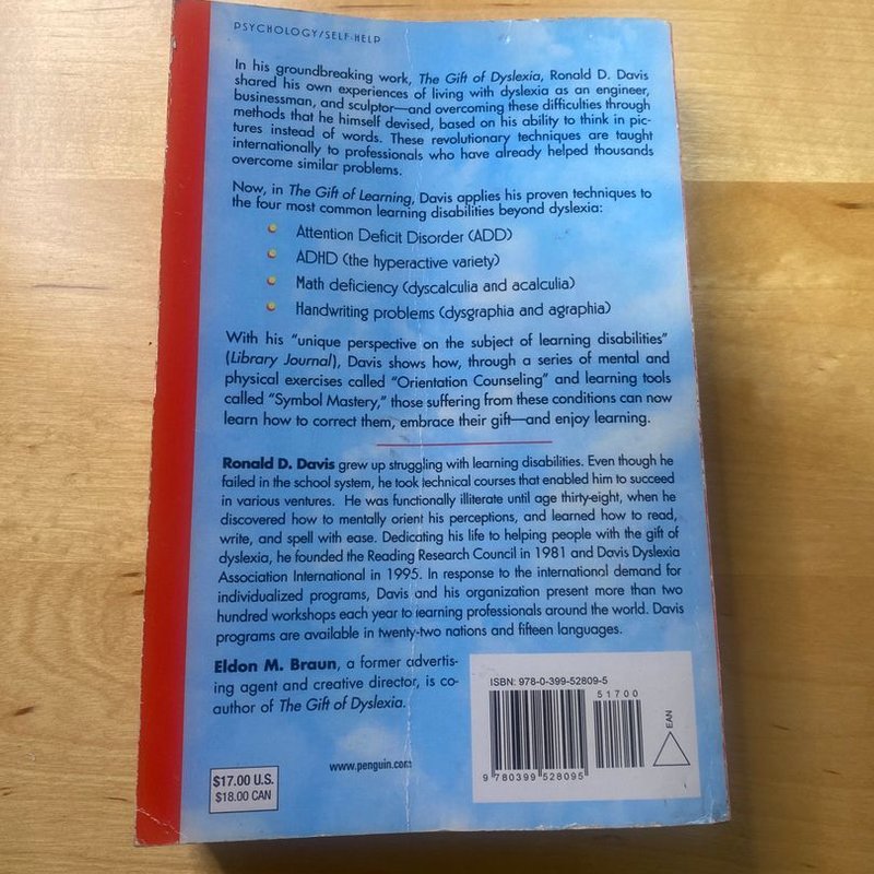The Gift of Learning by Ronald D. Davis, Eldon M. Braun