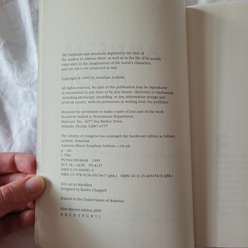 Amnesia Moon by Jonathan Lethem, Johathan Lethmen