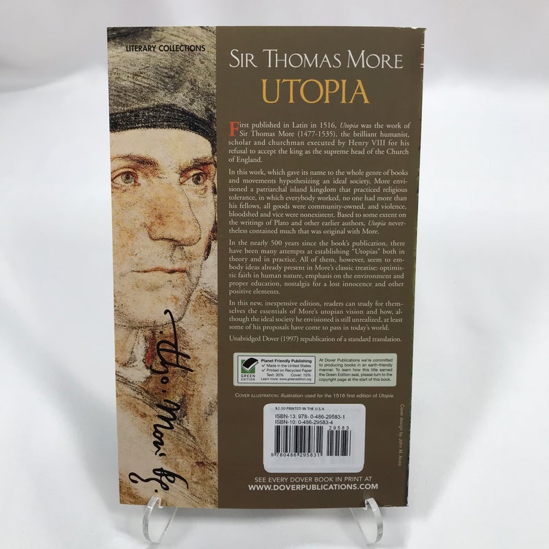 Utopia by Thomas More; Ralph Robinson (Translator); William Roper ...
