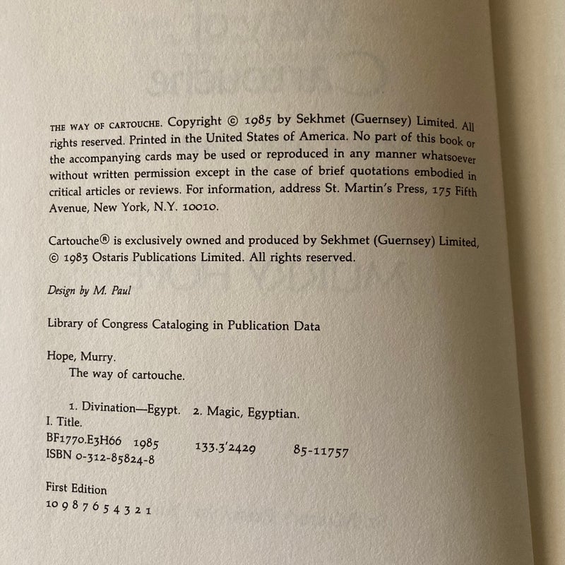 The Way of Cartouche by Murry Hope , Hardcover | Pangobooks