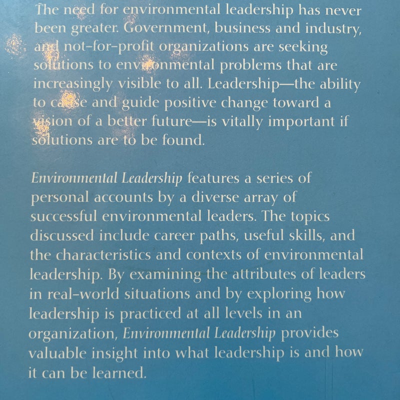 Environmental Leadership by Whitney Tilt, Paperback | Pangobooks