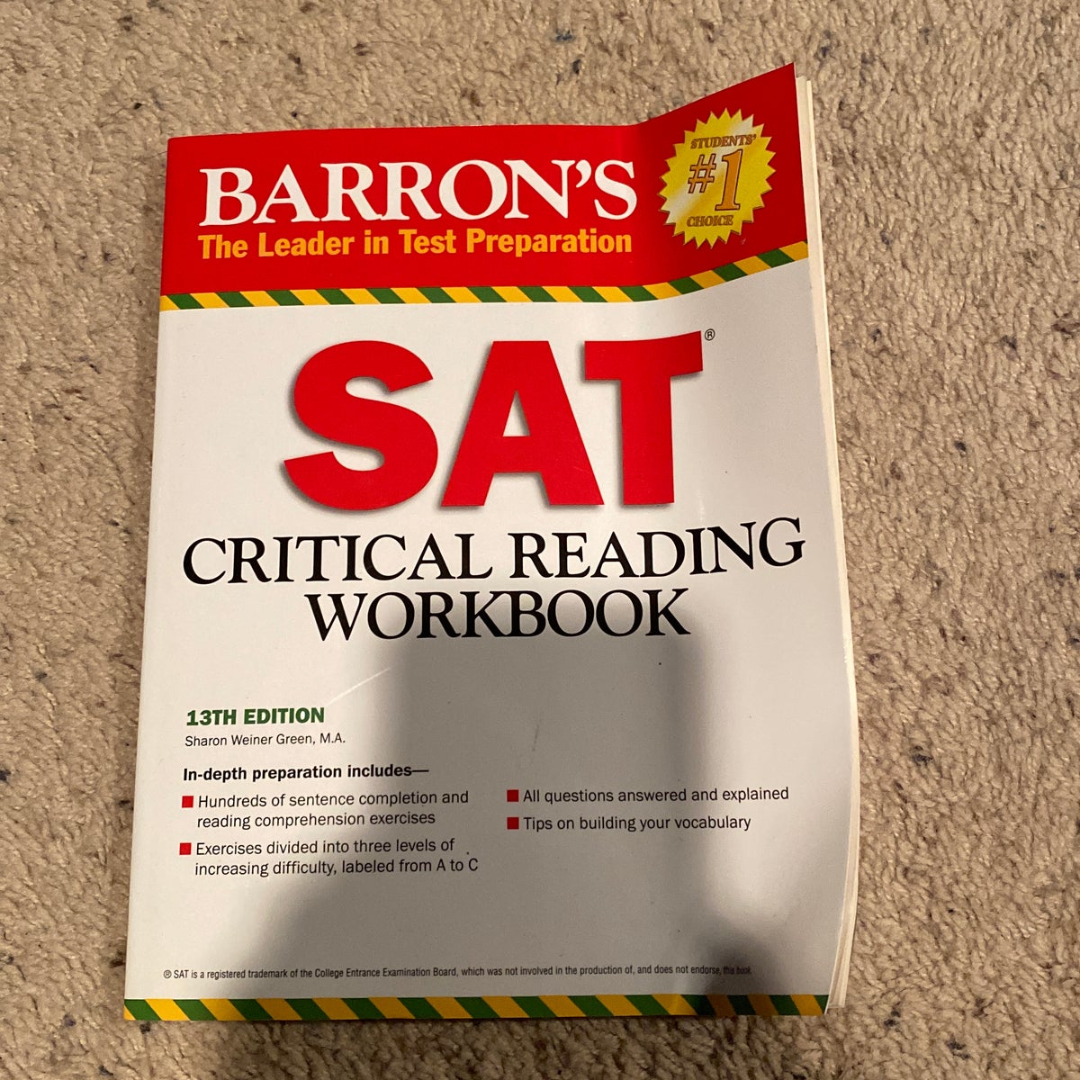 Barron's SAT Critical Reading Workbook, 14th Edition by Sharon Weiner ...