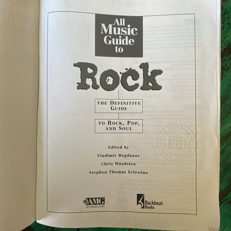 All Music Guide to Rock by Vladimir Bogdanov (Editor); Chris Woodstra ...