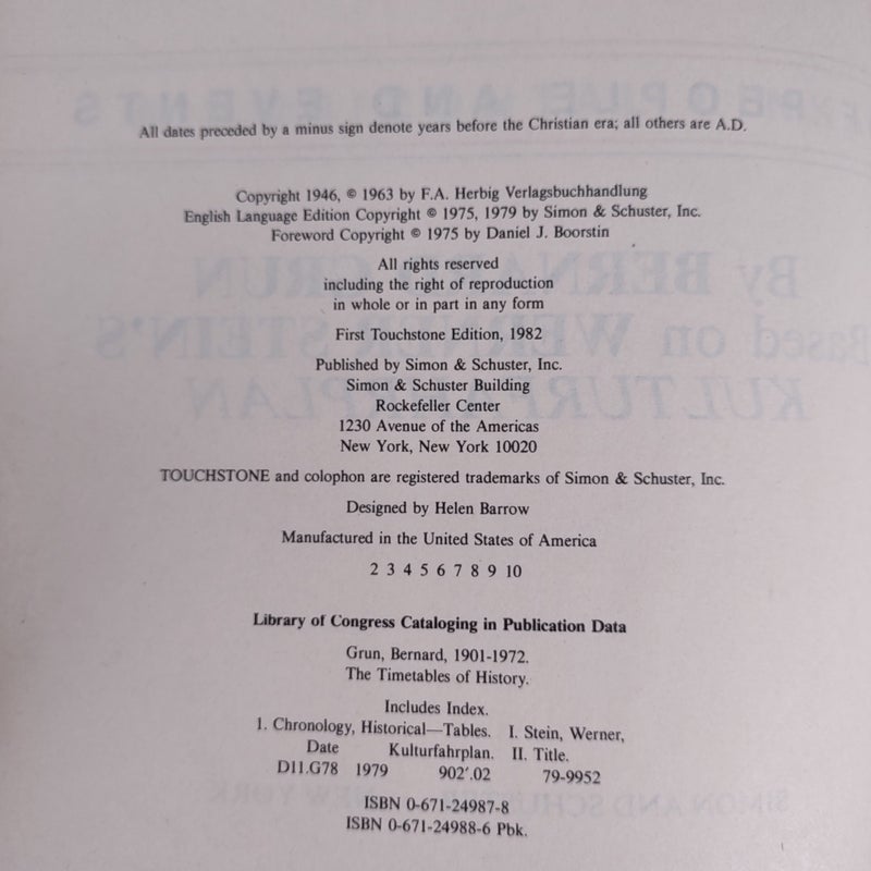 The Timetables of History by Bernard Grun