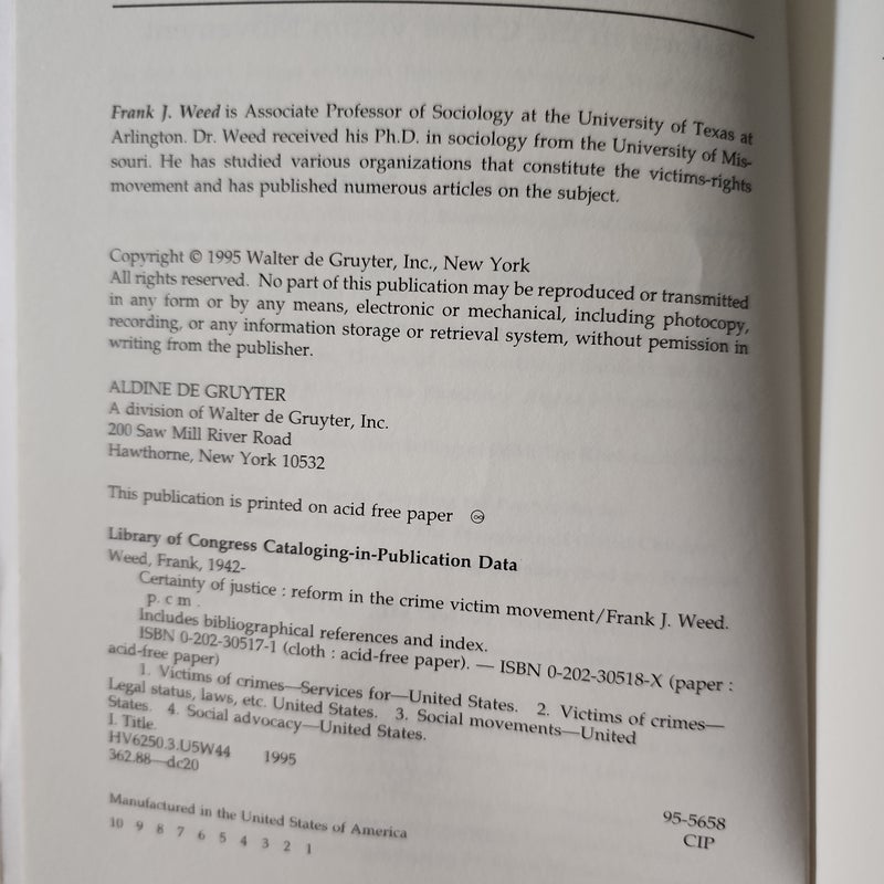 Certainty of Justice by Frank Weed