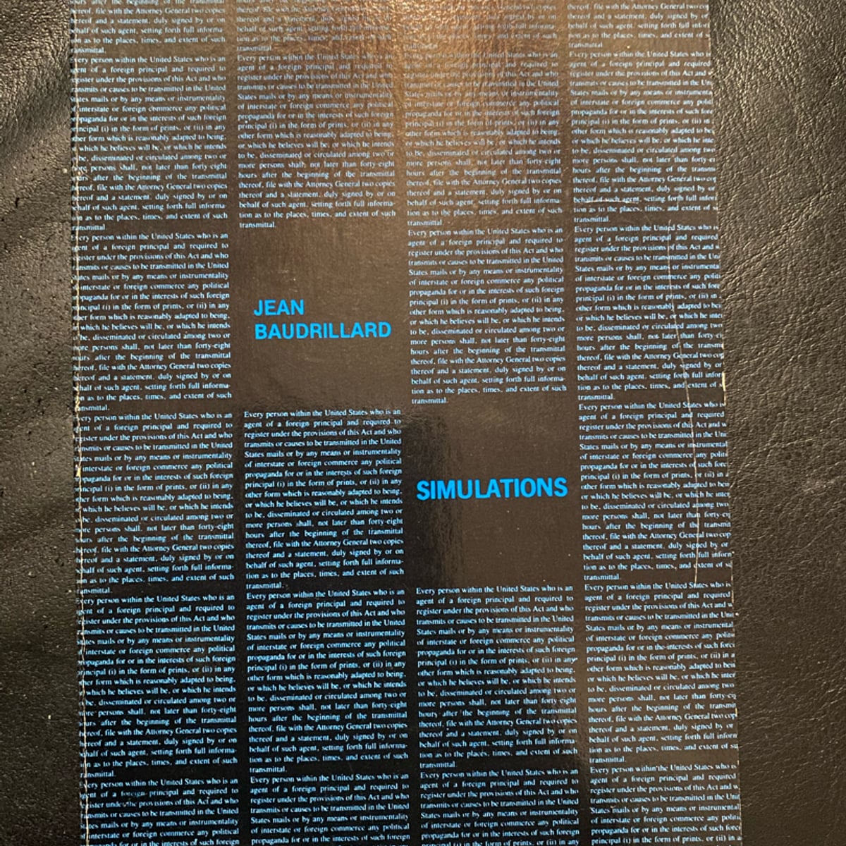 Simulations by Jean. Baudrillard, Phil Beitchman, Paul Foss, Paul Patton