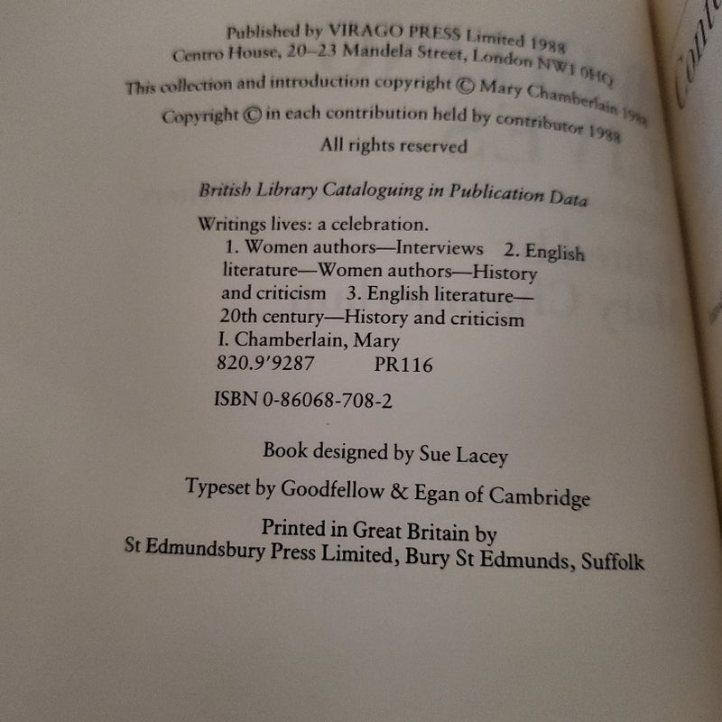 Writing Lives by Mary Chamberlain