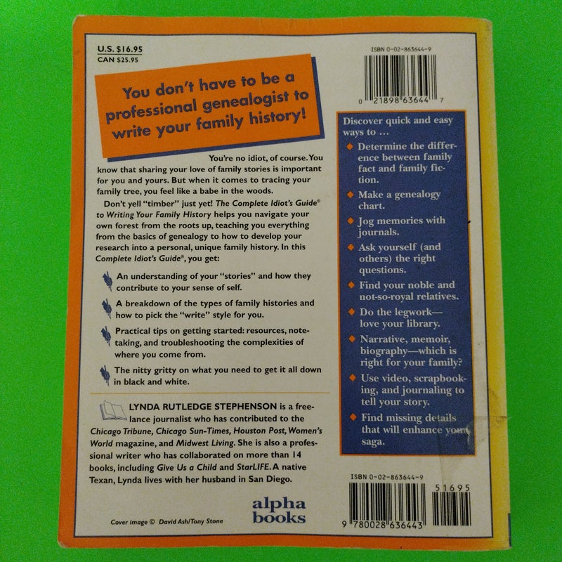 Complete Idiot's Guide to Writing Your Family History by Lynda Rutledge ...
