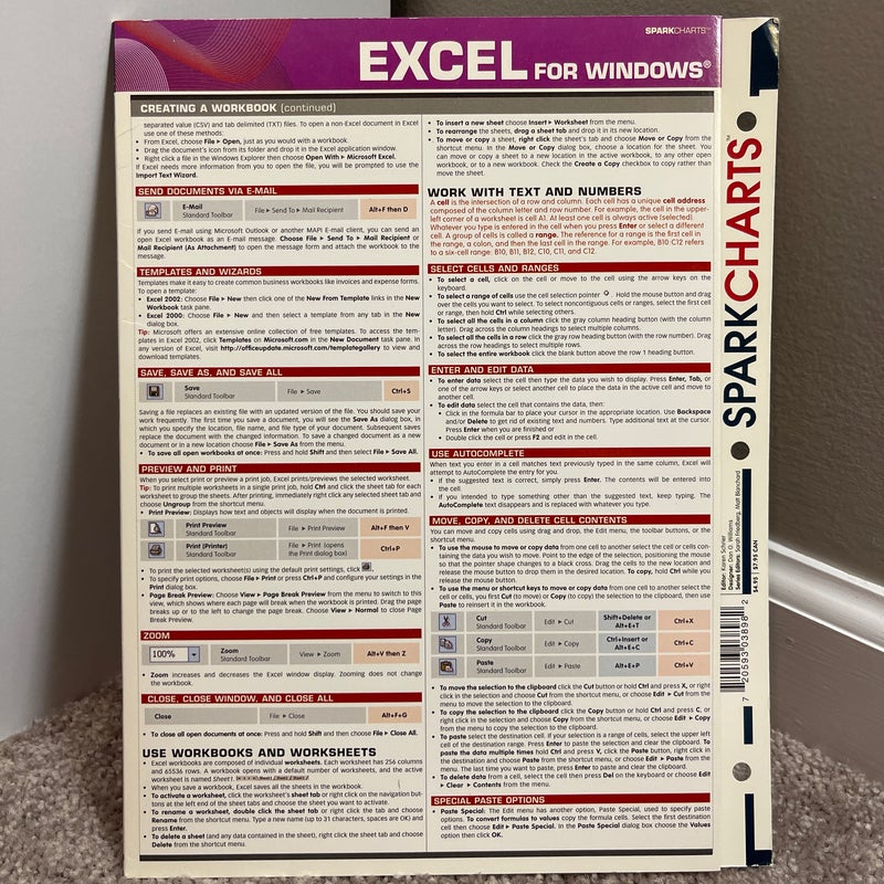 Excel for Windows by SparkNotes Staff