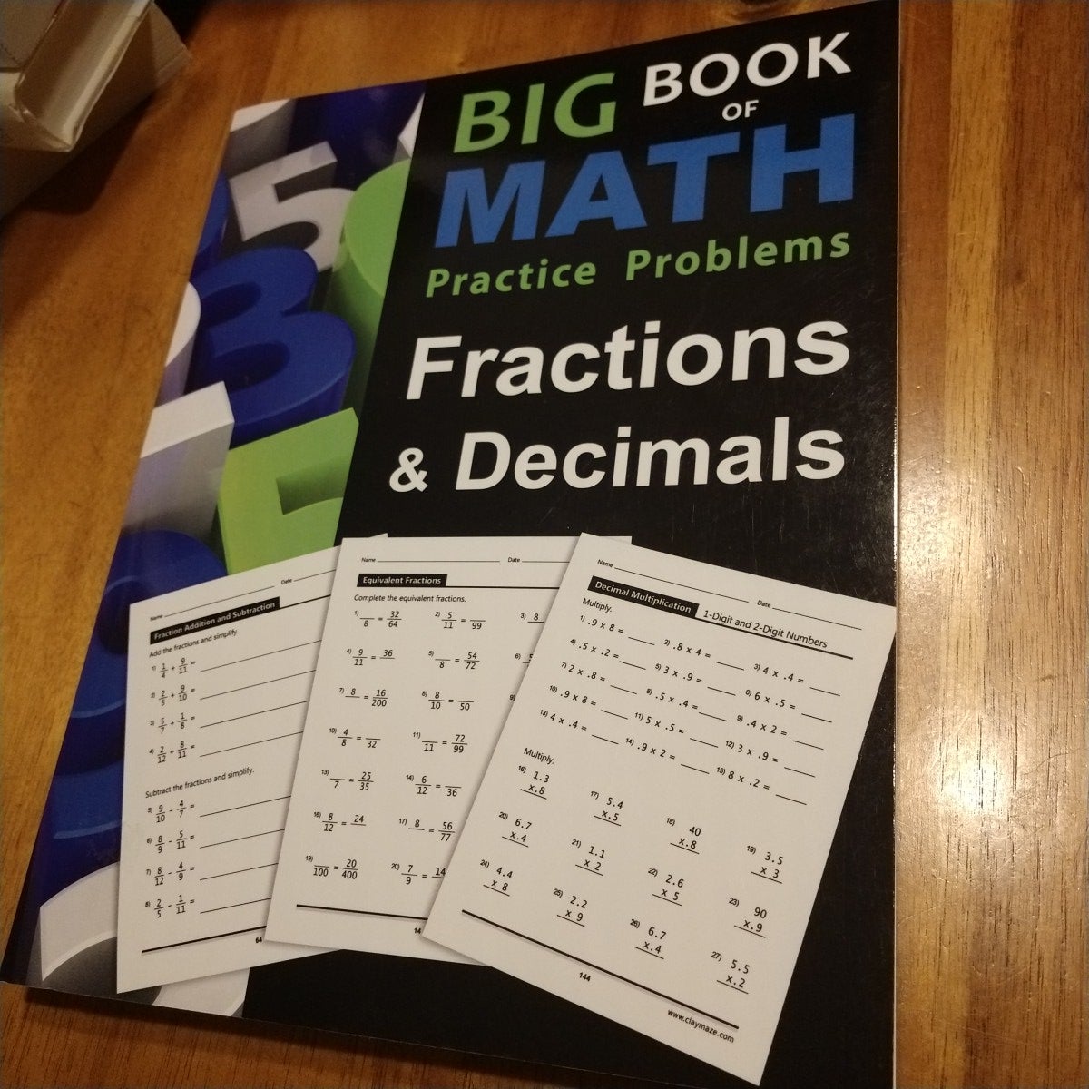 Big Book of Math Practice Problems Fractions and Decimals by Stacy ...