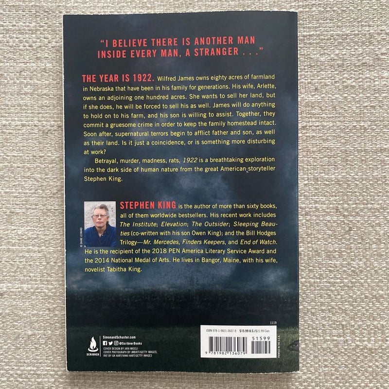 1922 by Stephen King, Paperback | Pangobooks