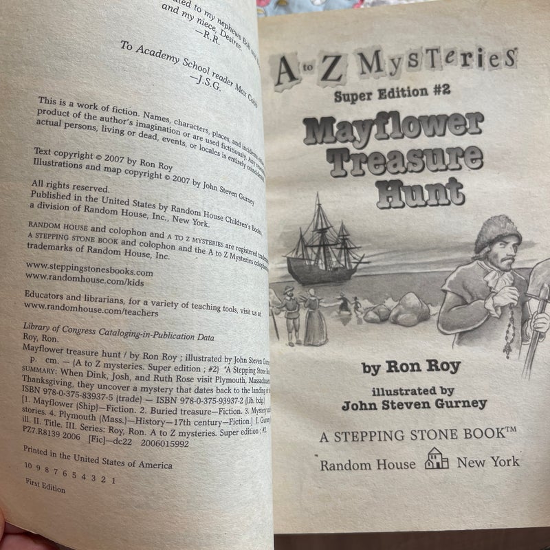 A to Z Mysteries Super Edition 2: Mayflower Treasure Hunt by Ron Roy ...