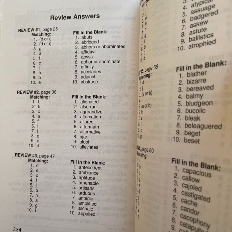 Vocabulary Cartoons, SAT Word Power