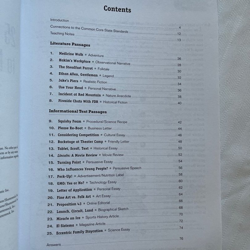 25 Complex Text Passages to Meet the Common Core: Literature and ...