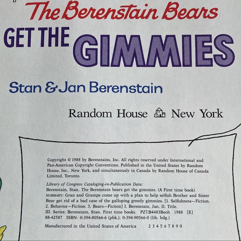 The Berenstain Bears Get the Gimmies by Stan Berenstain, Paperback ...