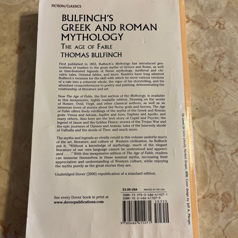 The Illustrated Bulfinch's Mythology by Thomas Bulfinch