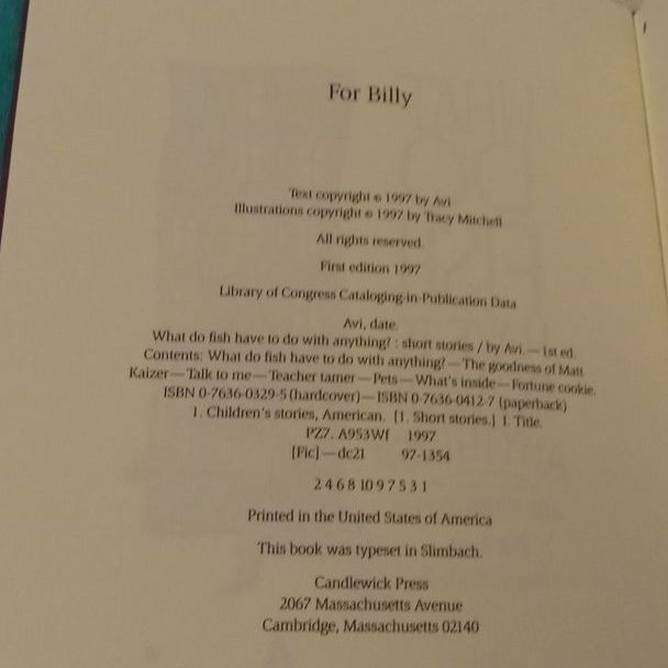 What Do Fish Have to Do with Anything? by Avi